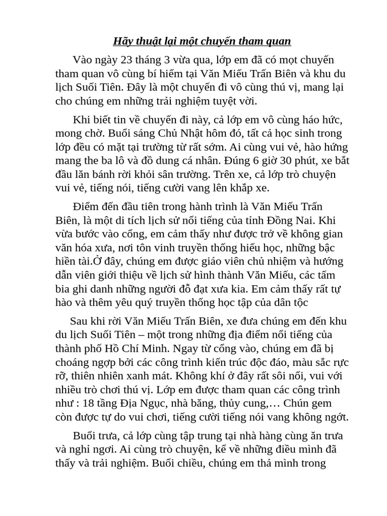Chuyến Tham Quan | PDF