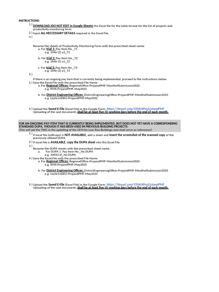 List of Low Rise Buildings & Productivity Monitoring Form | PDF ...