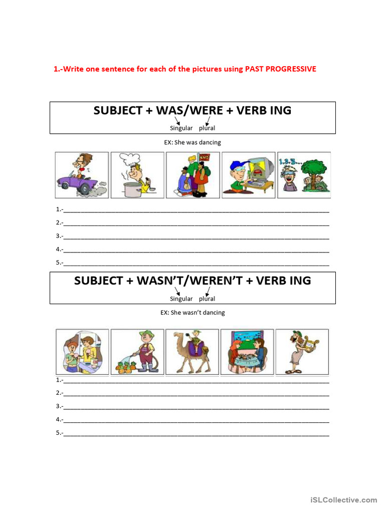 Past Continuous-Affirmative and Negative | PDF