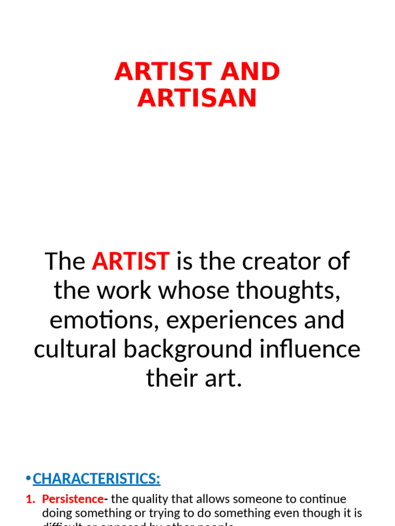5.-ARTIST-AND-ARTISAN | PDF | The Arts