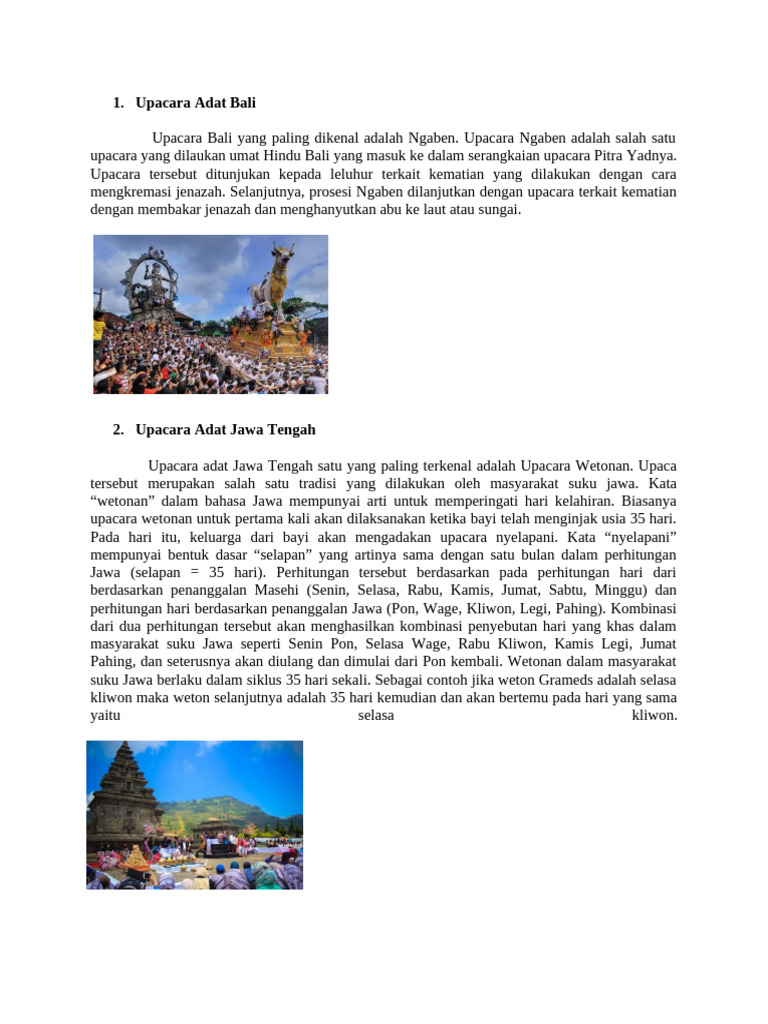 Upacara Adat Bali | PDF