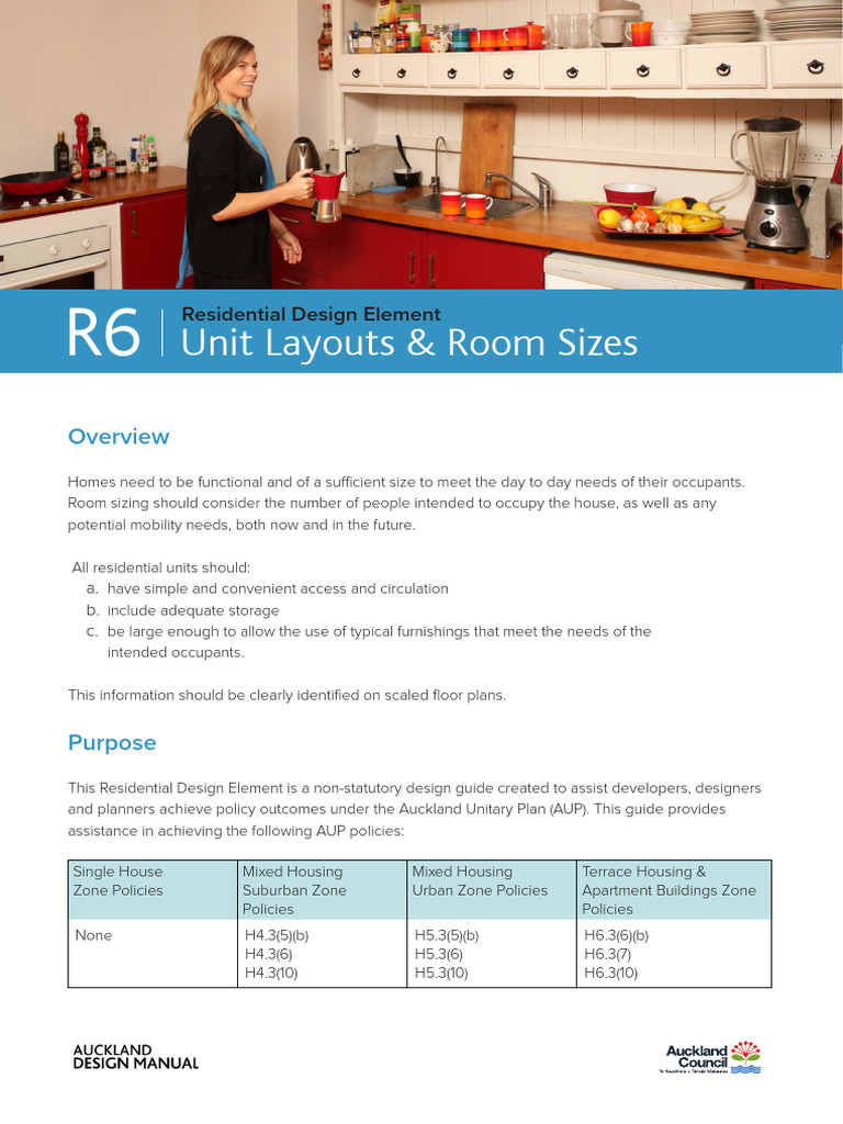 Design Element R6-Unit Layouts Room Sizes | PDF | Room | Bedroom