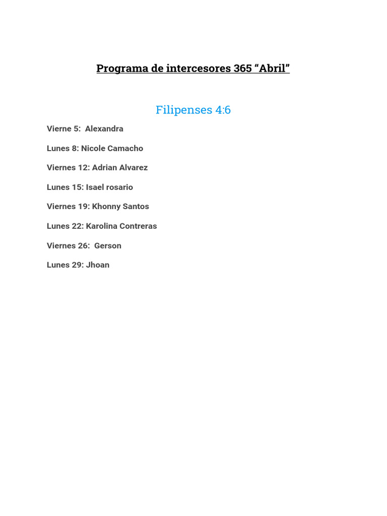 Intercesores 365 ABRIL | PDF