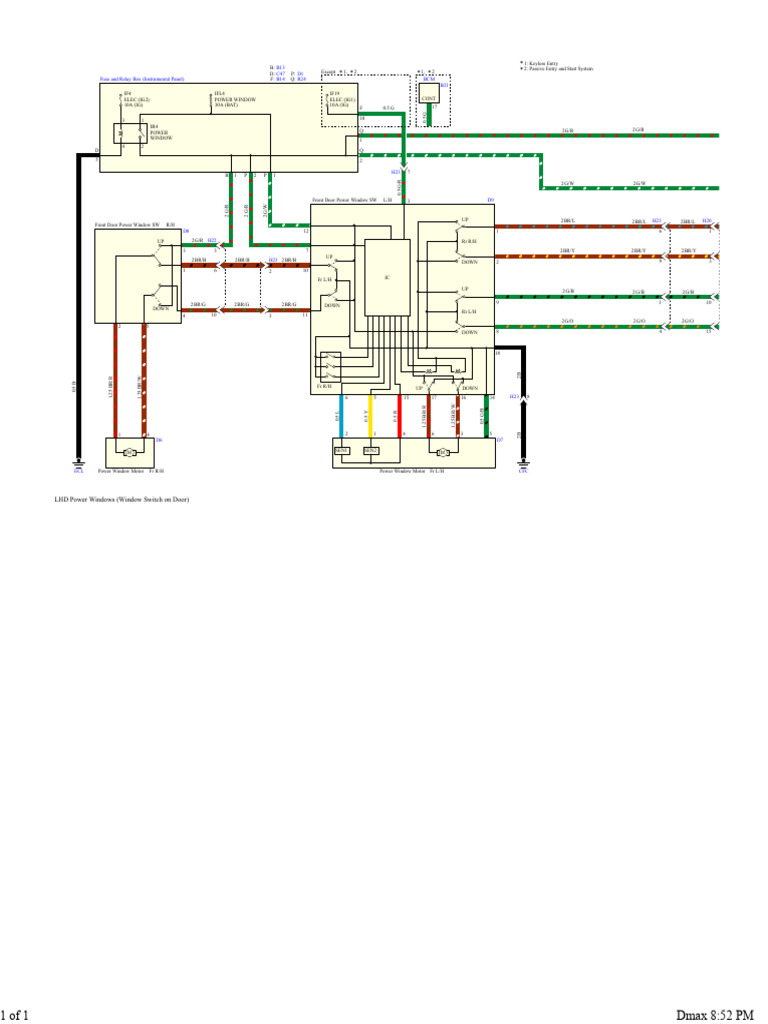 Power Window Switch Wiring Diagram | PDF | Components | Automotive Industry