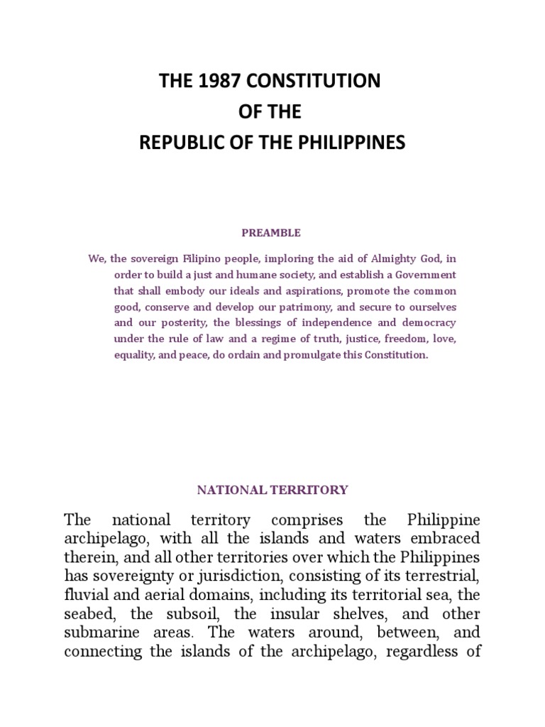 The 1987 Constitution | PDF | United States House Of Representatives ...