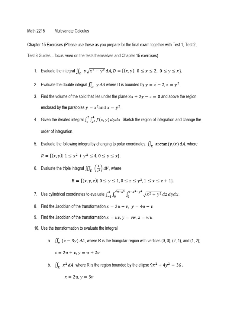 Exercises Chapter 15 | PDF