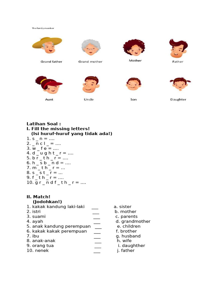 SOAL SD 1 FAMILY | PDF