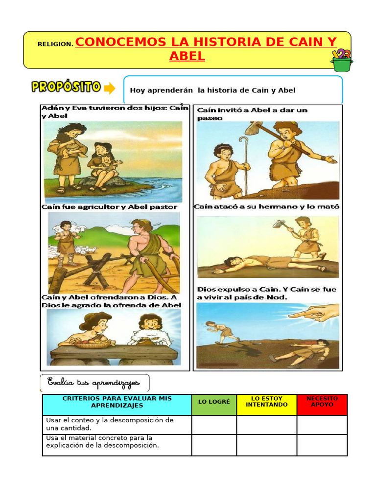 Ficha de Religion, Conocemos La Historia de Cain y Abel | PDF