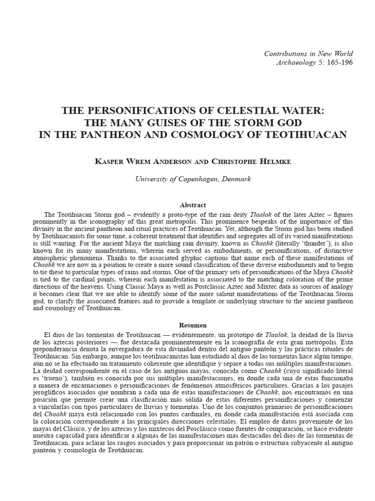 The Personifications of Celestial Water | PDF | Mesoamerica | Maya ...