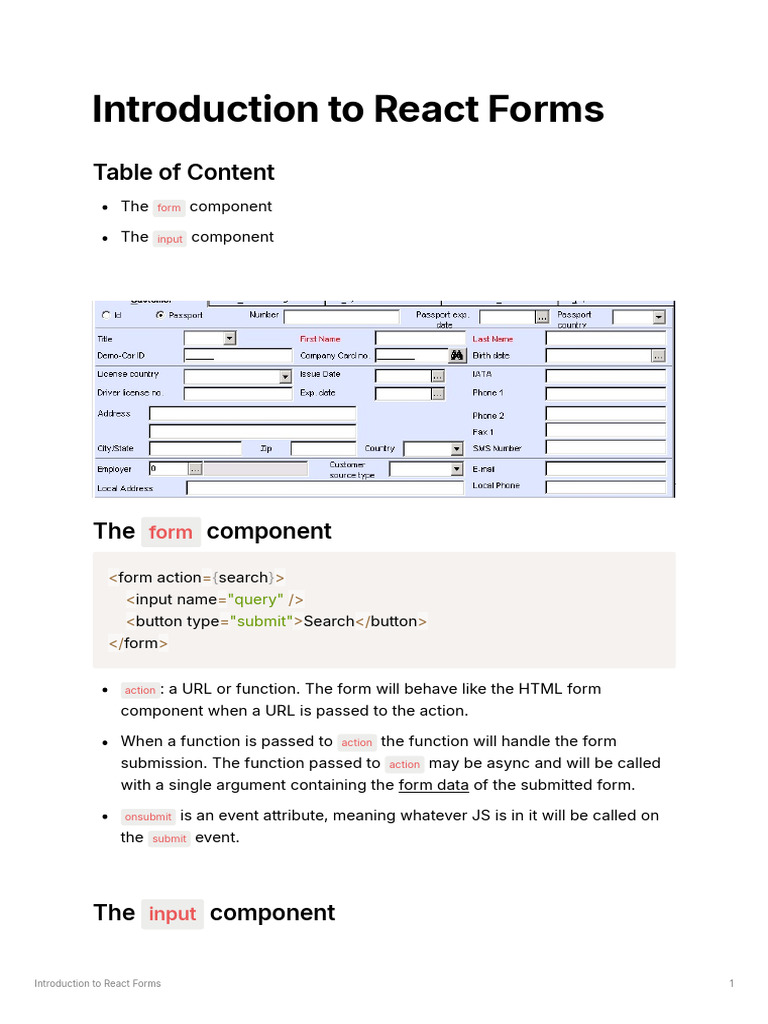 1_Introduction_to_React_Forms_09f2e05ec5 | PDF | Boolean Data Type | Computing