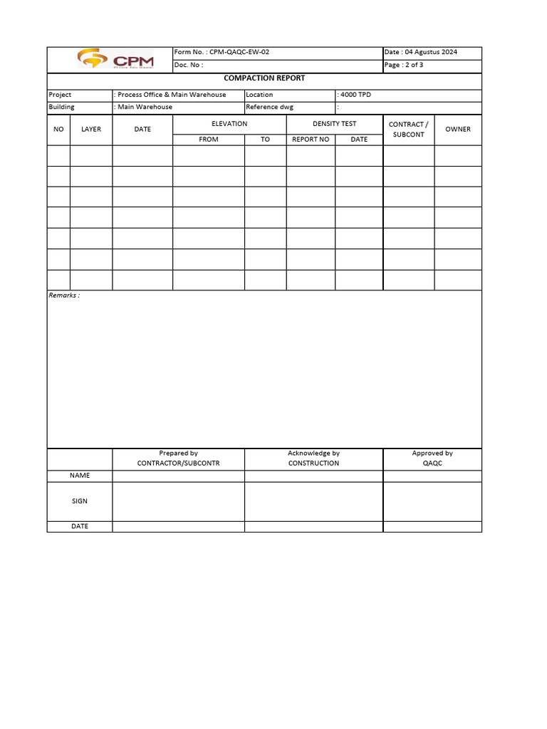 Compaction Report: Remarks | PDF