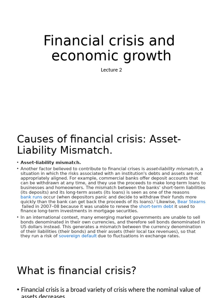 Asset-Liability Mismatch in Crises | PDF | Financial Crises | Bank Run
