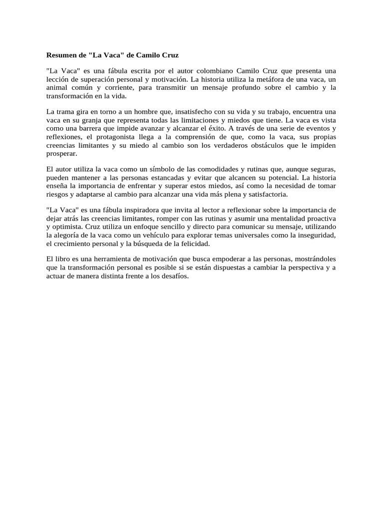 La Vaca - de Camilo Cruz | PDF