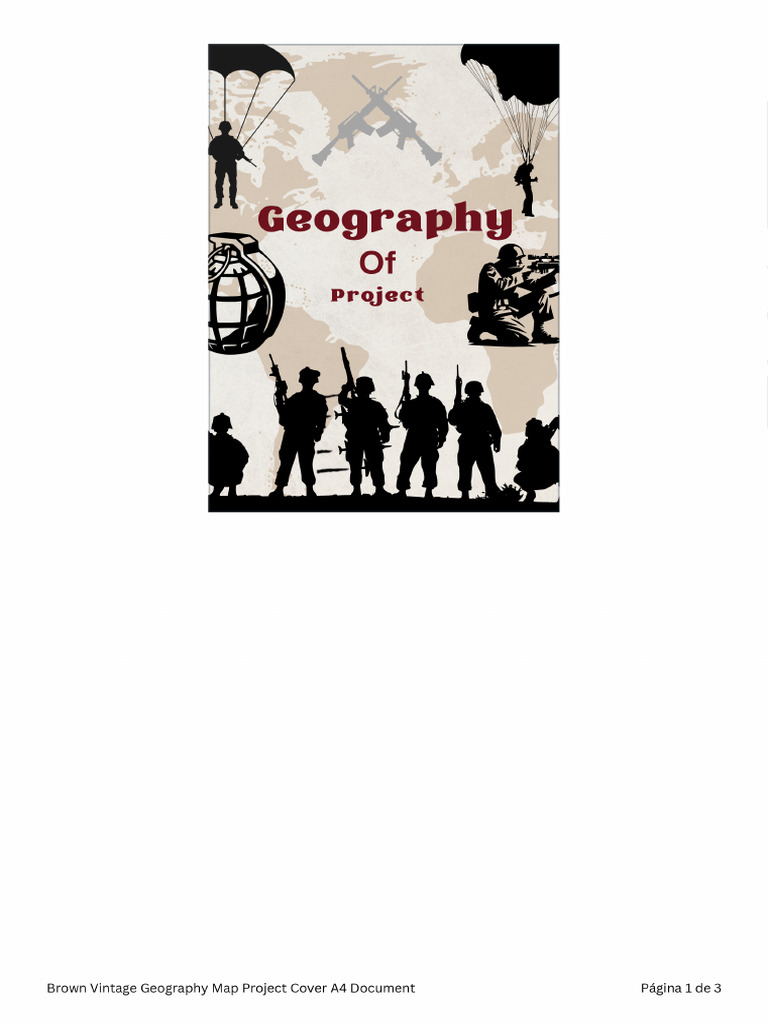 Brown Vintage Geography Map Project Cover A4 Document - 20250327 ...