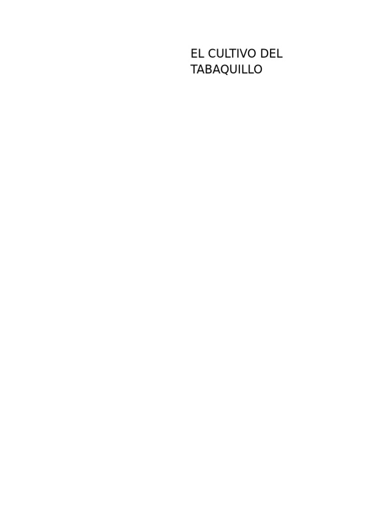 Tabaquillo | PDF | Semilla | Siembra