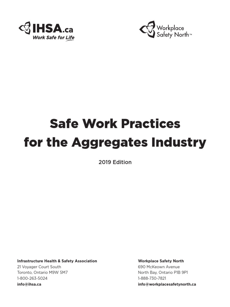 Safe Work Practices For The Aggregates Industry: 2019 Edition | PDF ...