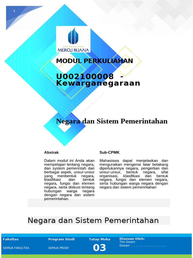 Modul Kewarganegaraan (TM3) | PDF