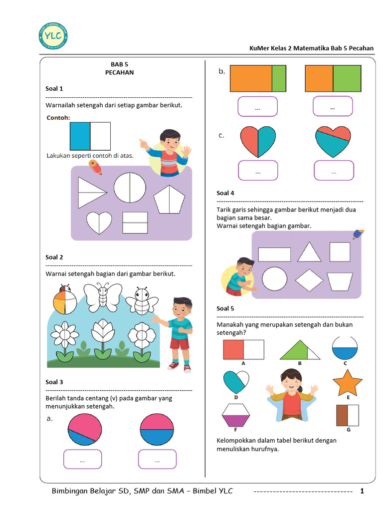 Kelas 2 Matematika Bab 5 Pecahan Kumer 2022 | PDF