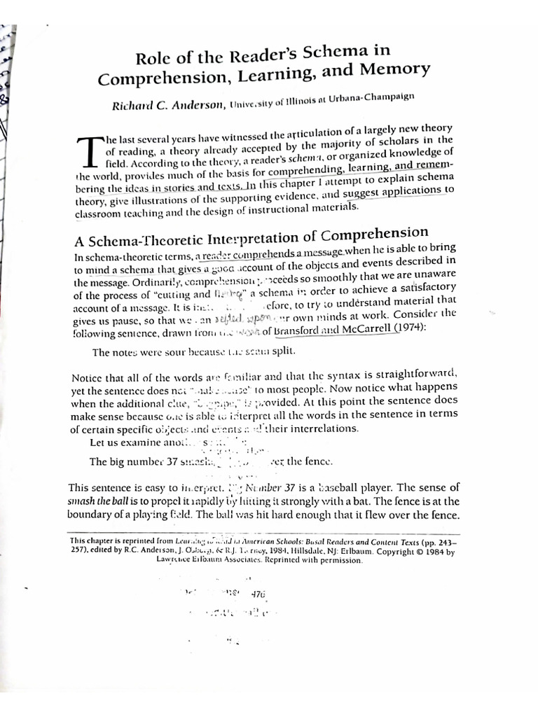 Schema Theory | PDF