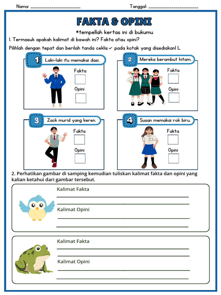 LKPD Fakta Dan Opini Bahasa Indonesia | PDF