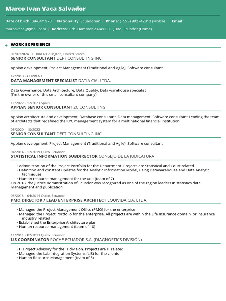 Marco Ivan Vaca Appian Dev | PDF | Enterprise Architecture | Project ...