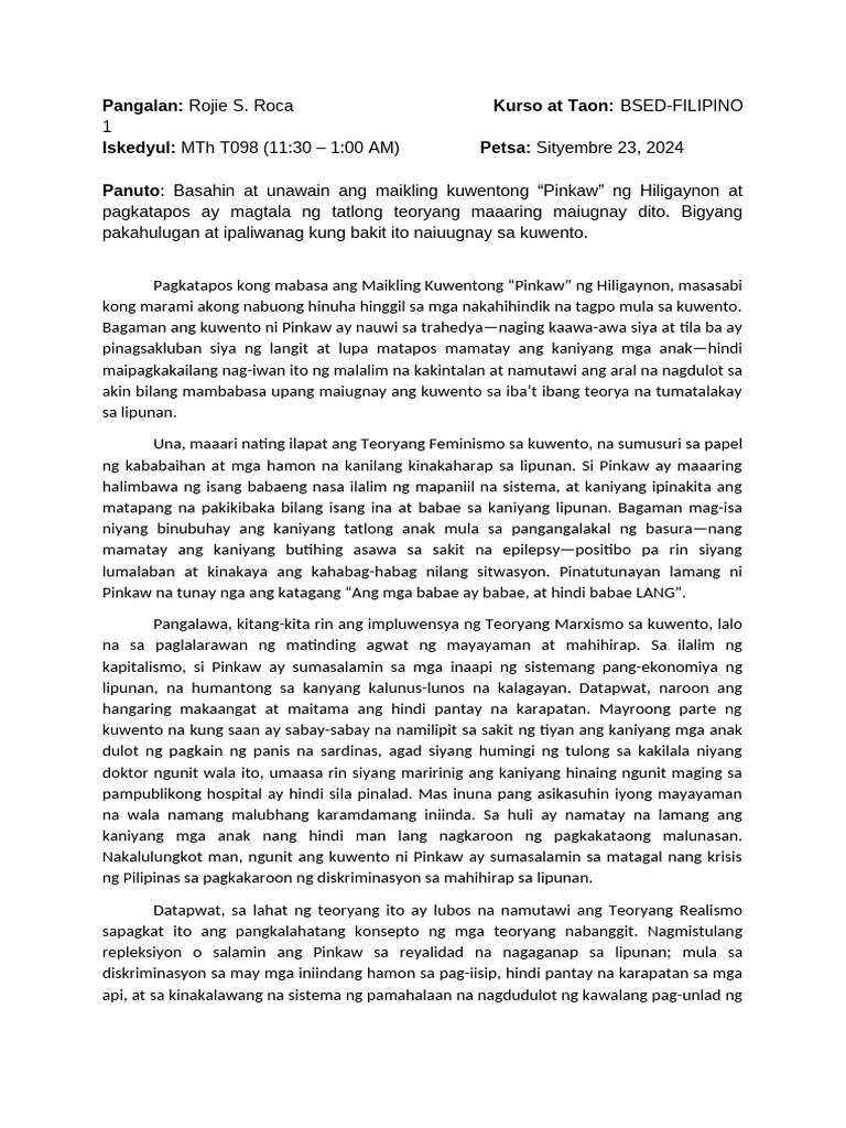 Pinkaw Reflection | PDF