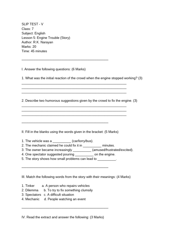 Lesson 5 Slip Test | PDF