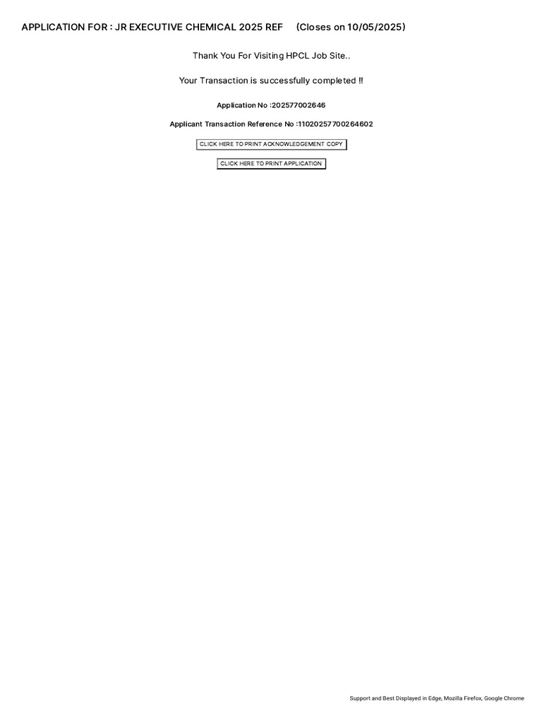 HPCL Application Form | PDF