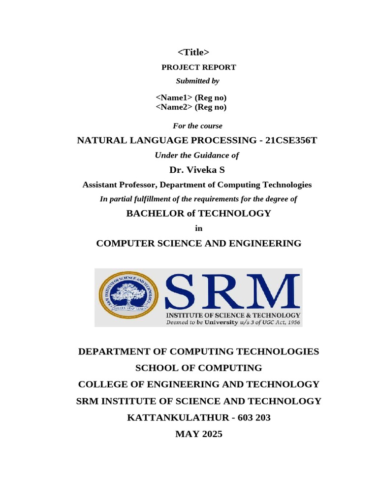 NLP-Project Report Format | PDF