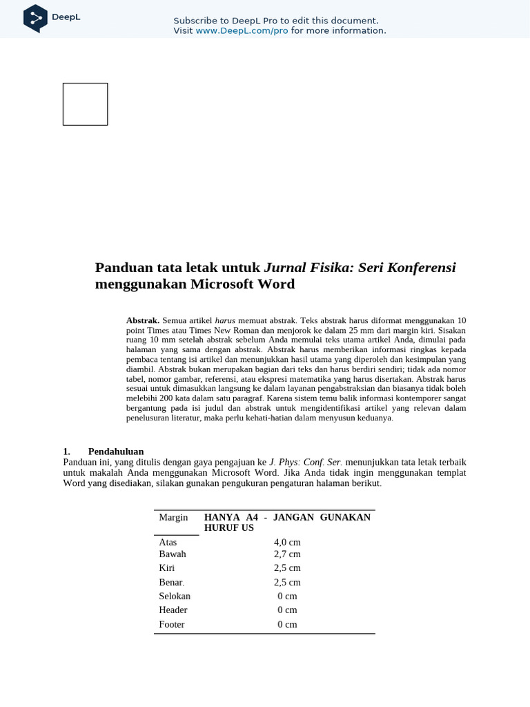 Panduan Format Jurnal Fisika Word | PDF
