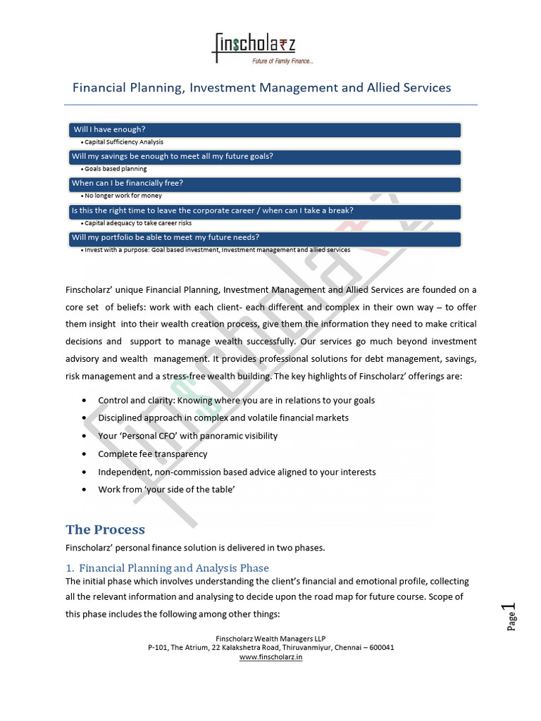 Our Offer Document - Financial Planning, Investment Management and ...