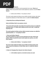 Reported Speech Class 10 Notes | PDF | Sentence (Linguistics) | Verb