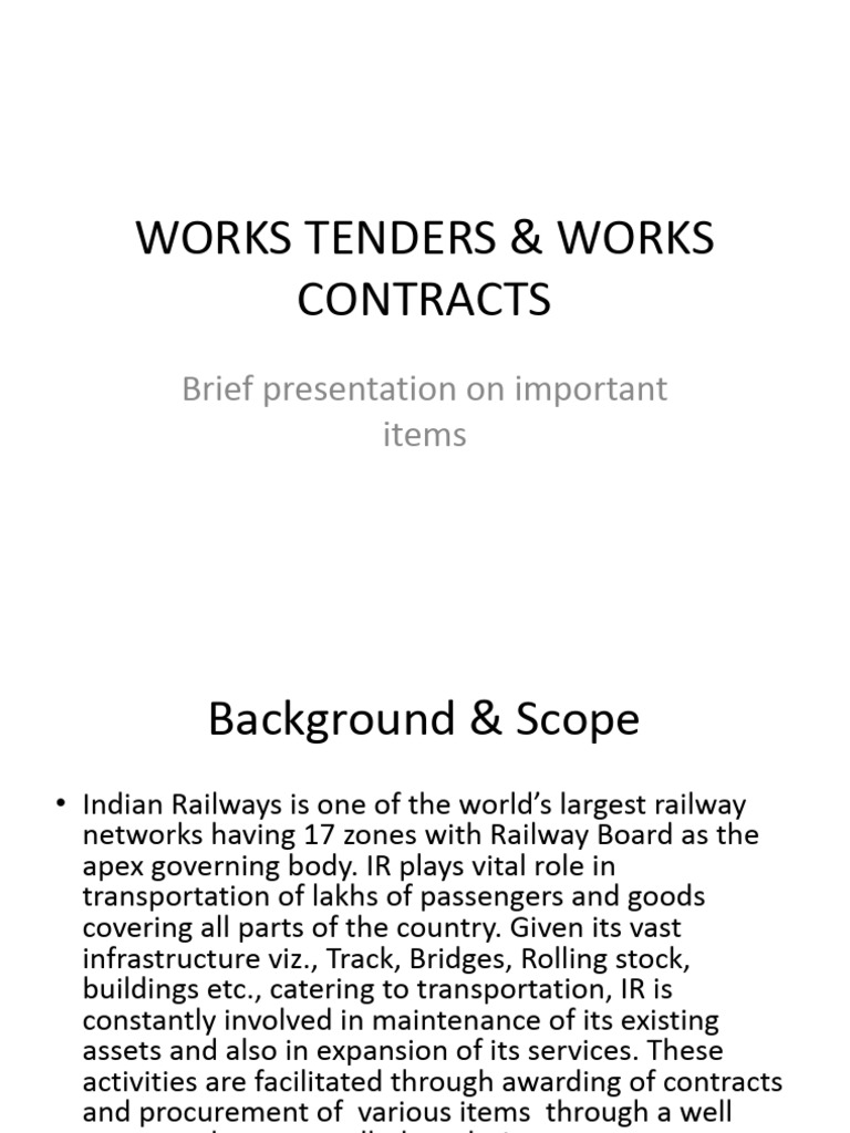 Works Tenders & Contracts - Introduction | PDF | Employment | Prices