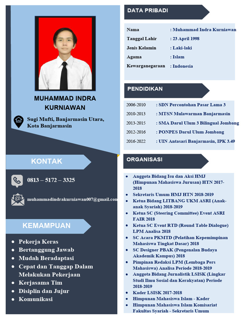 CV Muhammad Indra Kurniawan - Compress | PDF