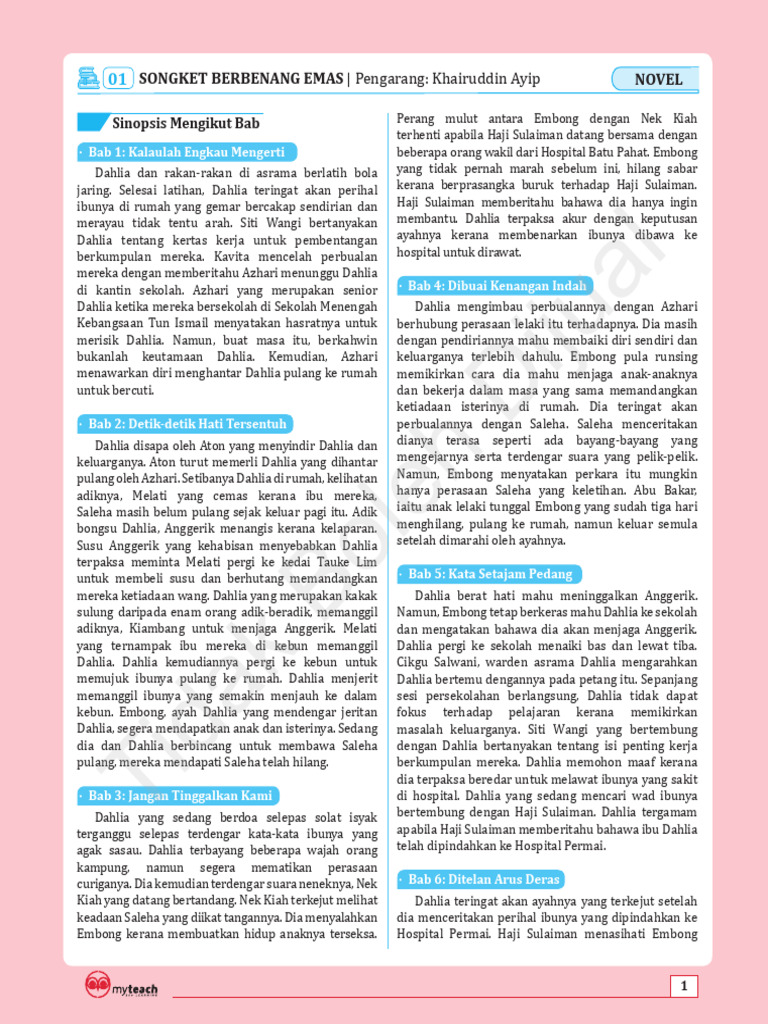 OMG BM Tg 5 - Novel (Sinopsis Mengikut Bab) | PDF