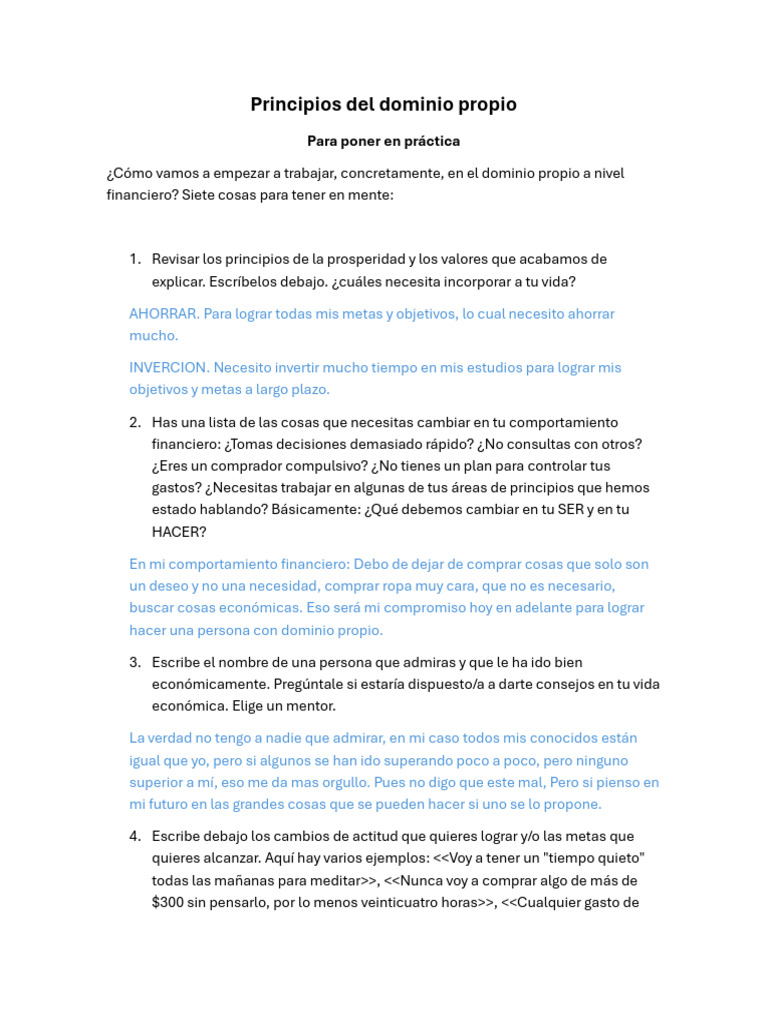 Principios Del Dominio Propio | PDF