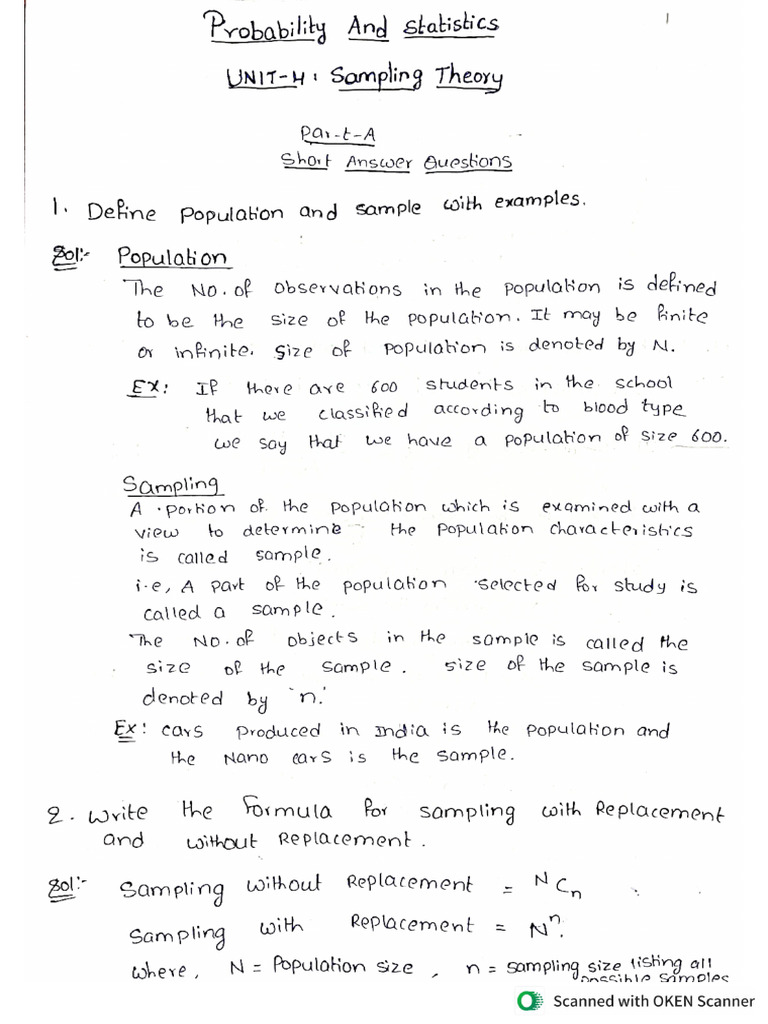 P&S Unit-Iv Solutions | PDF