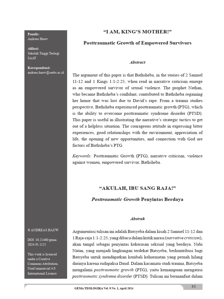 Daud Dan Batsyeba - Naratif - Andreas Haus | PDF