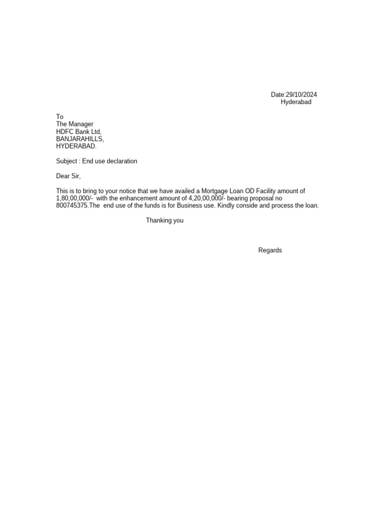 End Use Declaration | PDF