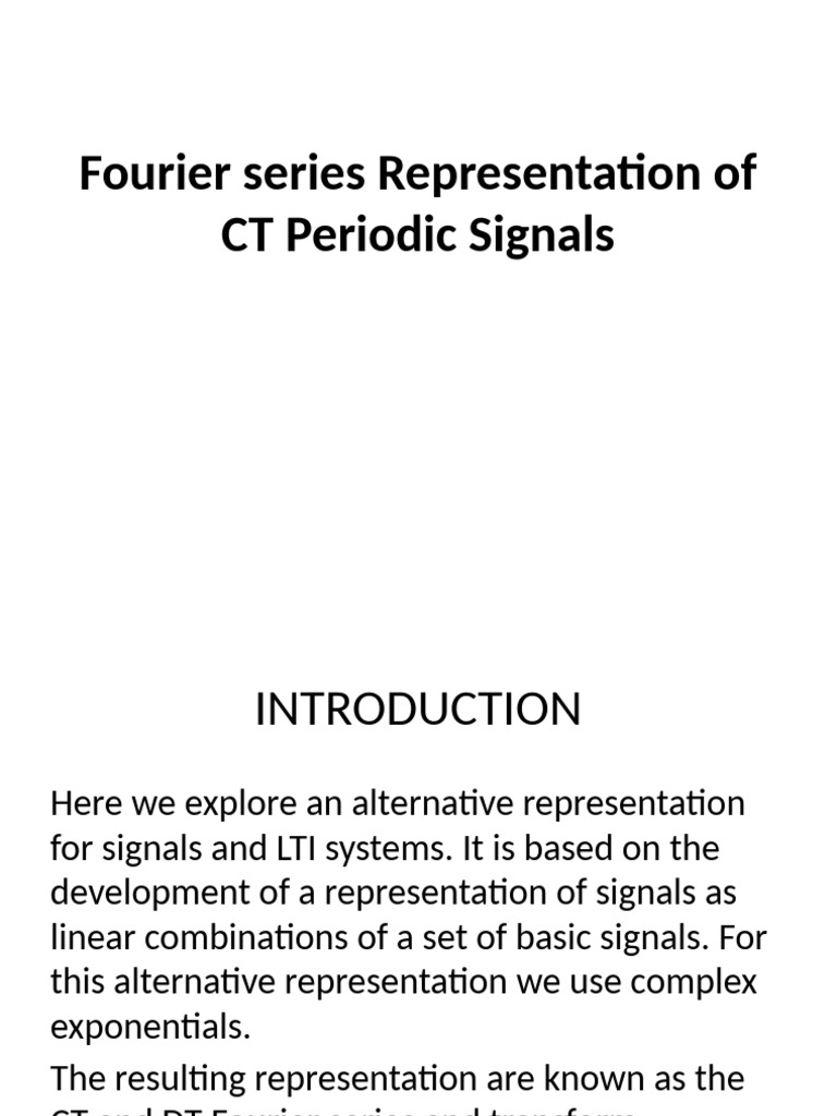 Lecture (08) Fourier Series CT Signals | PDF | Fourier Transform | Fourier Series