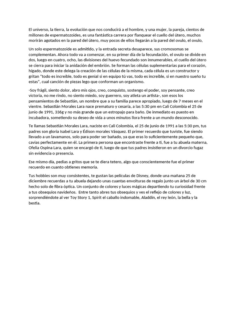 Autobiografia 2da Persona | PDF | Reproducción