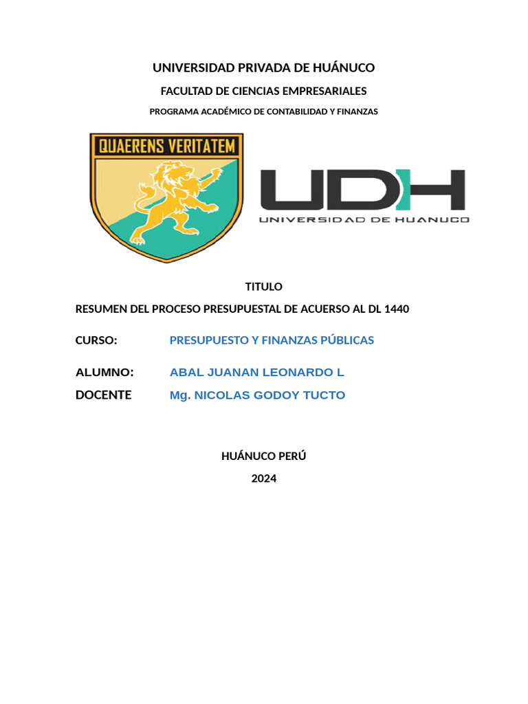 Proceso Presupuestal DL 1440 en Perú | PDF | Presupuesto | Presupuesto ...