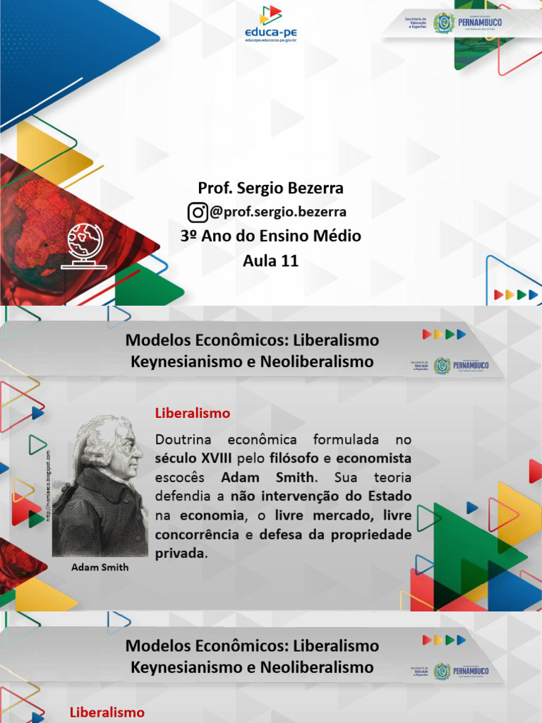 Geografia - 3°Ano - Aula 11 - EducaPE 2021 - Modelos Econômicos Liberalismo, Keynesianismo e ...