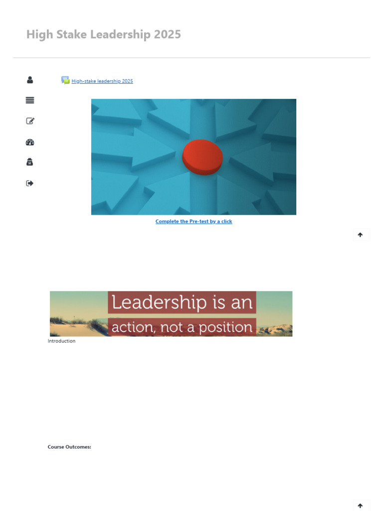 Course - High Stake Leadership 2025 | PDF | Leadership ...