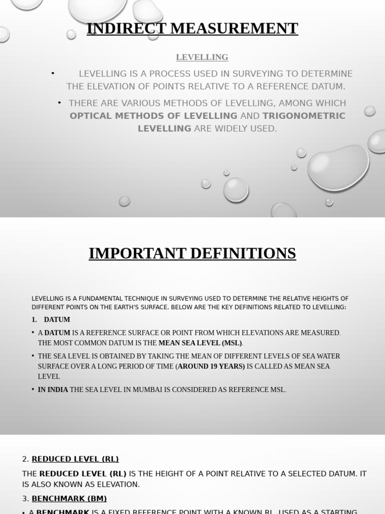 Indirect Levelling Methods in Surveying | PDF