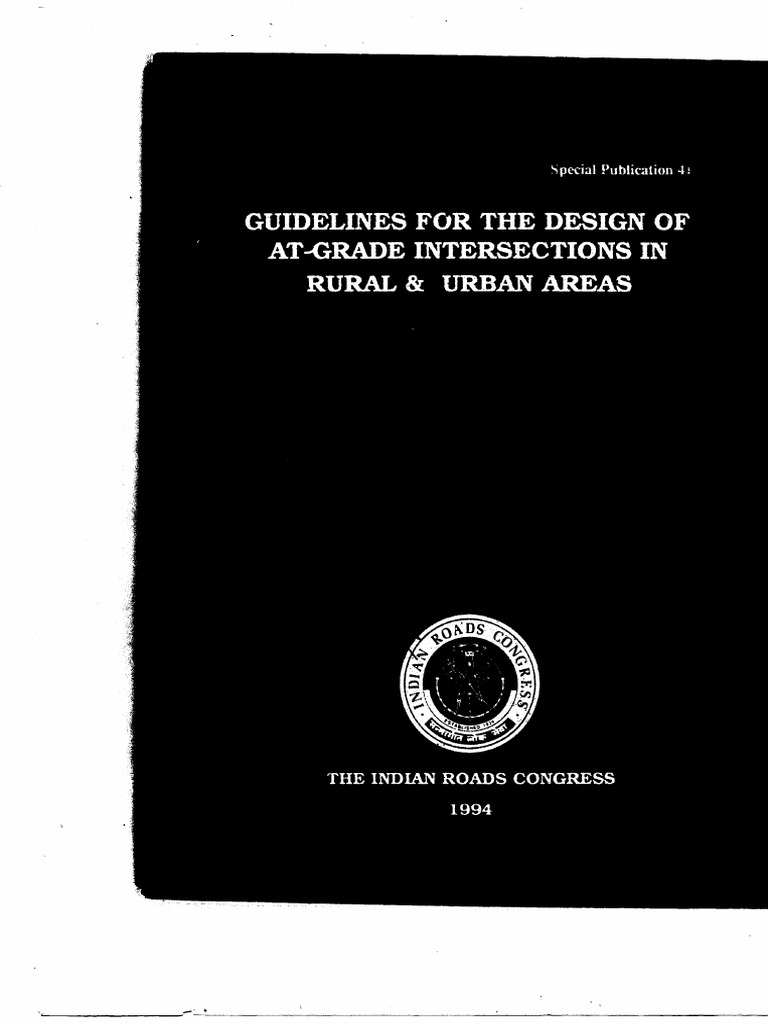 IRC SP-41 Design of At-Grade Intersection (1994) | PDF