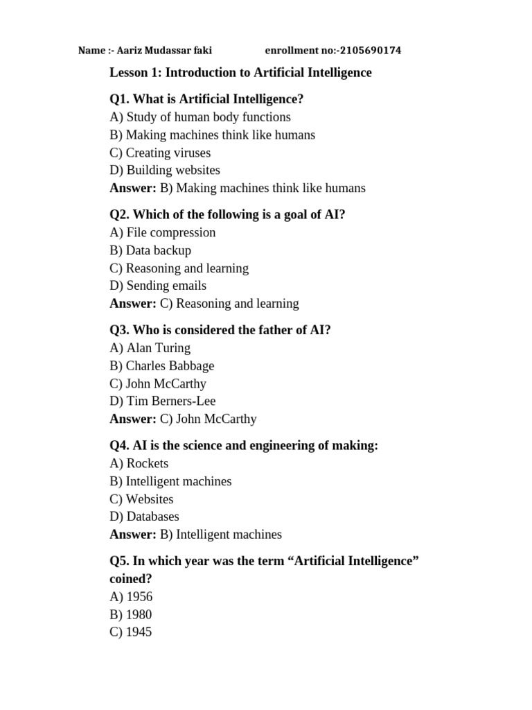 Complete AI ML MCQs Cool Format | PDF | Artificial Intelligence | Intelligence (AI) & Semantics
