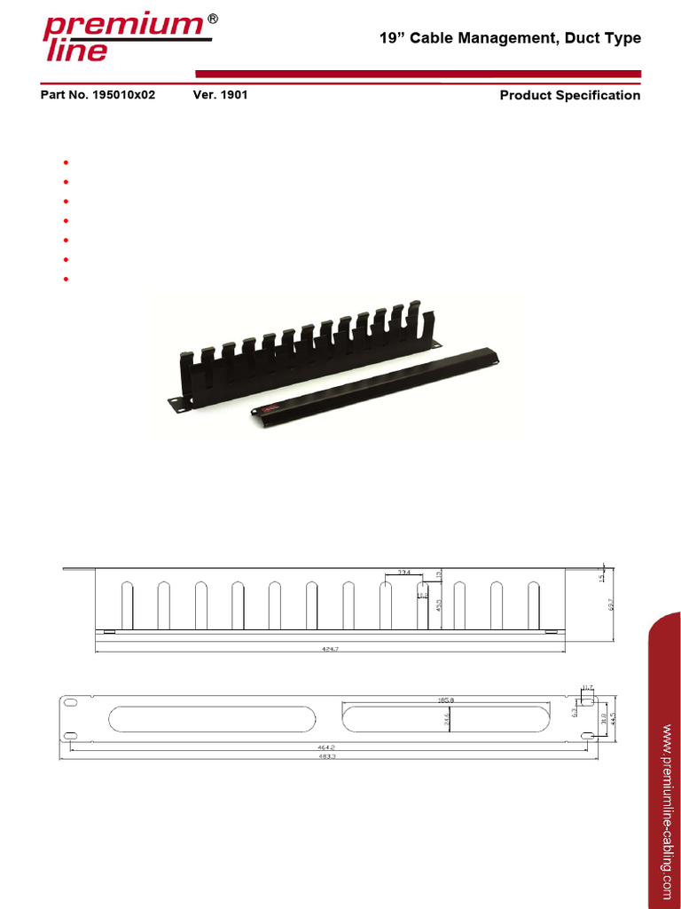195010x02 Cable Management Duct Type-V1901 - Unlocked | PDF