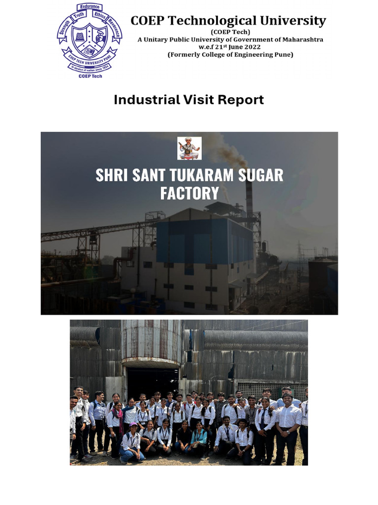 Industrial Visit Report | PDF | Sugarcane | Cogeneration