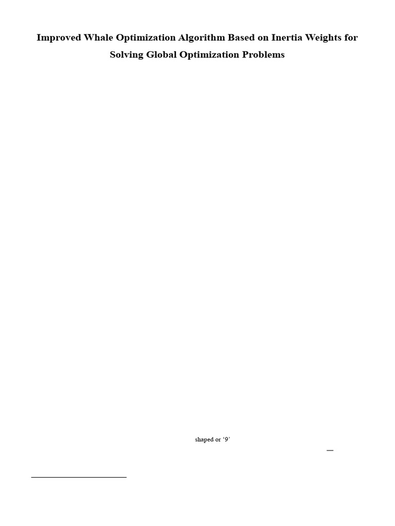 Improved Whale Optimization Algorithm Based On Ine | PDF | Mathematical ...